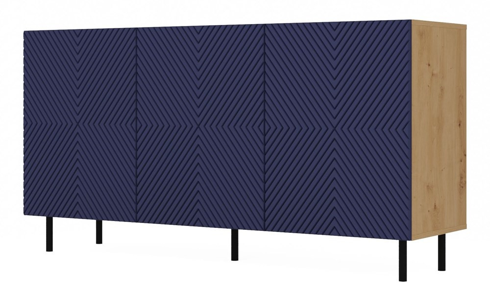Komoda Kama 3D/K - dub artisan/modrá - SG nábytek