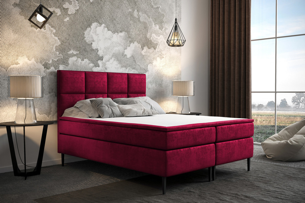 Čalouněná postel Aspen 140x200 cm Červená - SG nábytek