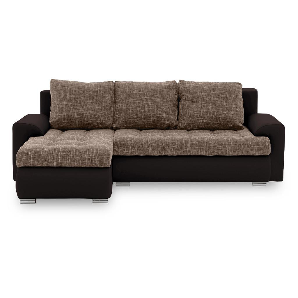 Rohová rozkládací sedací souprava TOKIO VI Pro II Levá Cappuccino + hnědá - SG nábytek