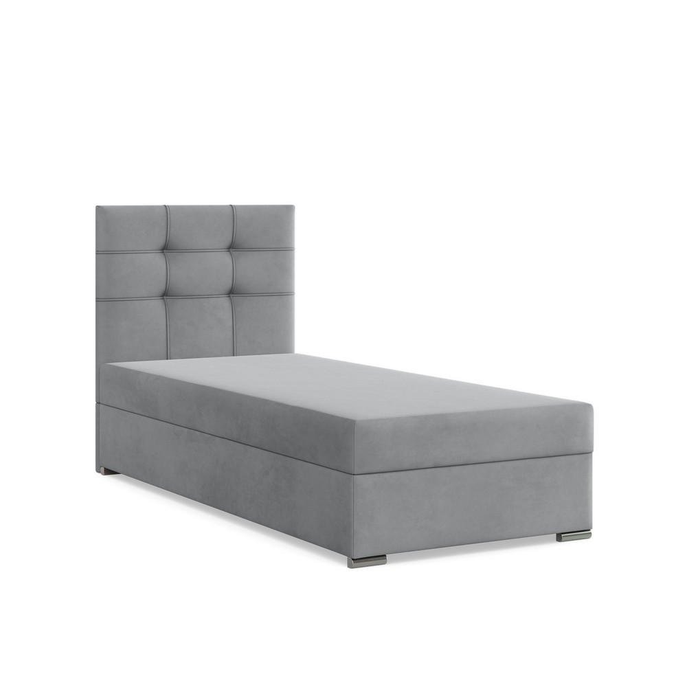 Čalouněná postel ELDA 90x200 cm s pružinovou matrací Šedá III - SG nábytek