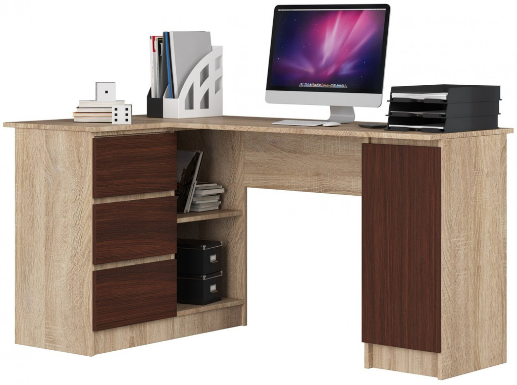 Počítačový stůl B20 levá - dub sonoma/wenge - SG nábytek