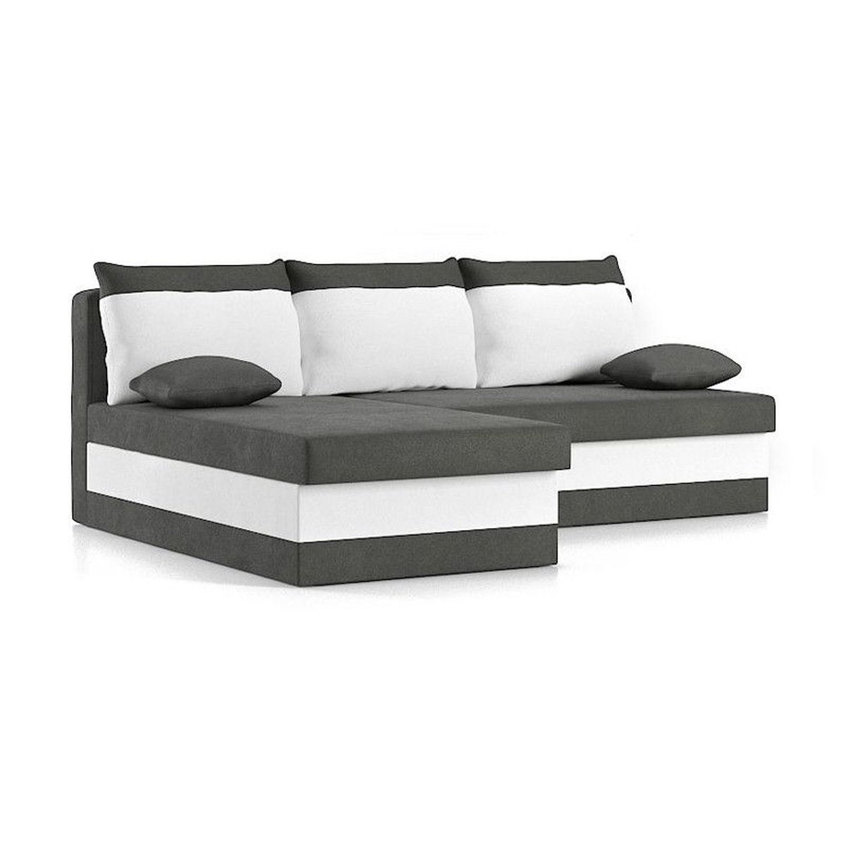 Rozkládací rohová sedací souprava DELI model 2 Šedá/bílá Levá - SG nábytek