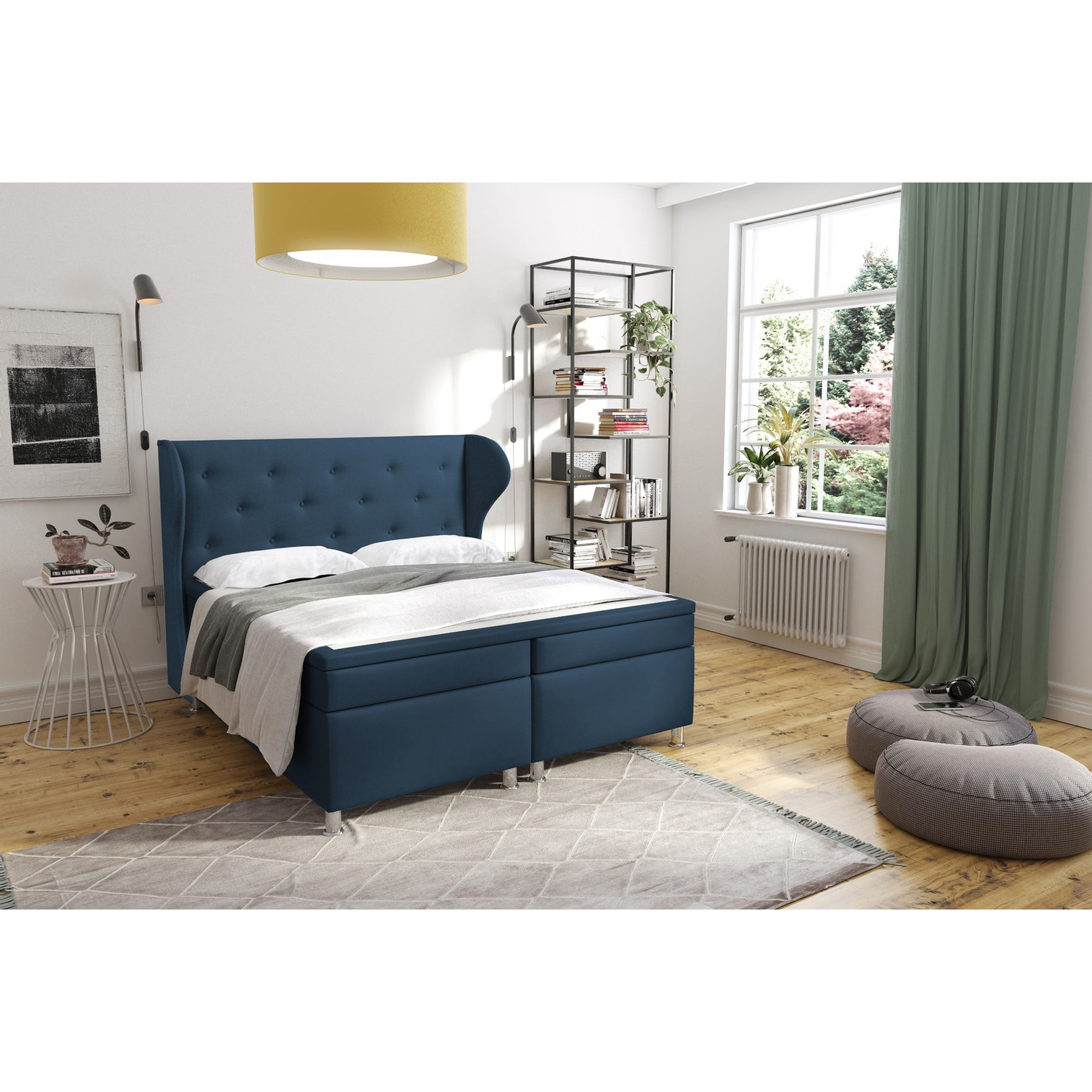 Čalouněná postel New York 120x200 cm Modrá - SG nábytek