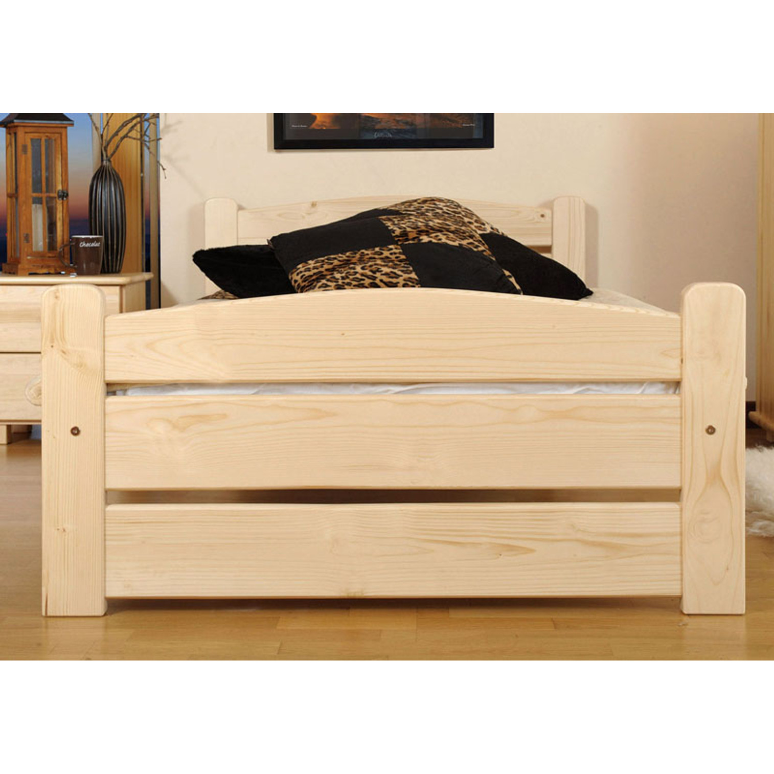 Postel NADIA 160x200cm z masivu borovice Ořech - SG nábytek