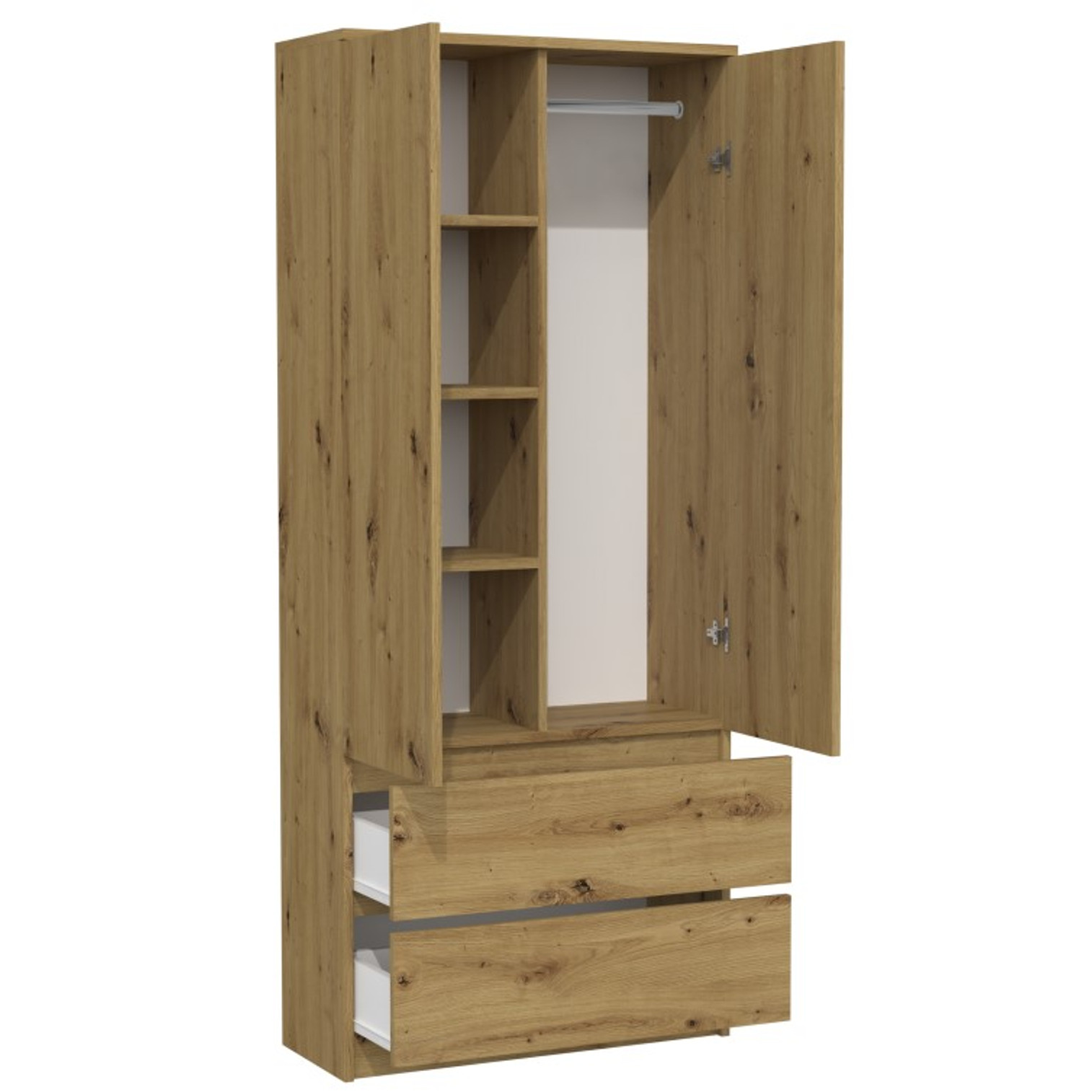 Šatní skříň SS-90 - dub artisan - SG nábytek