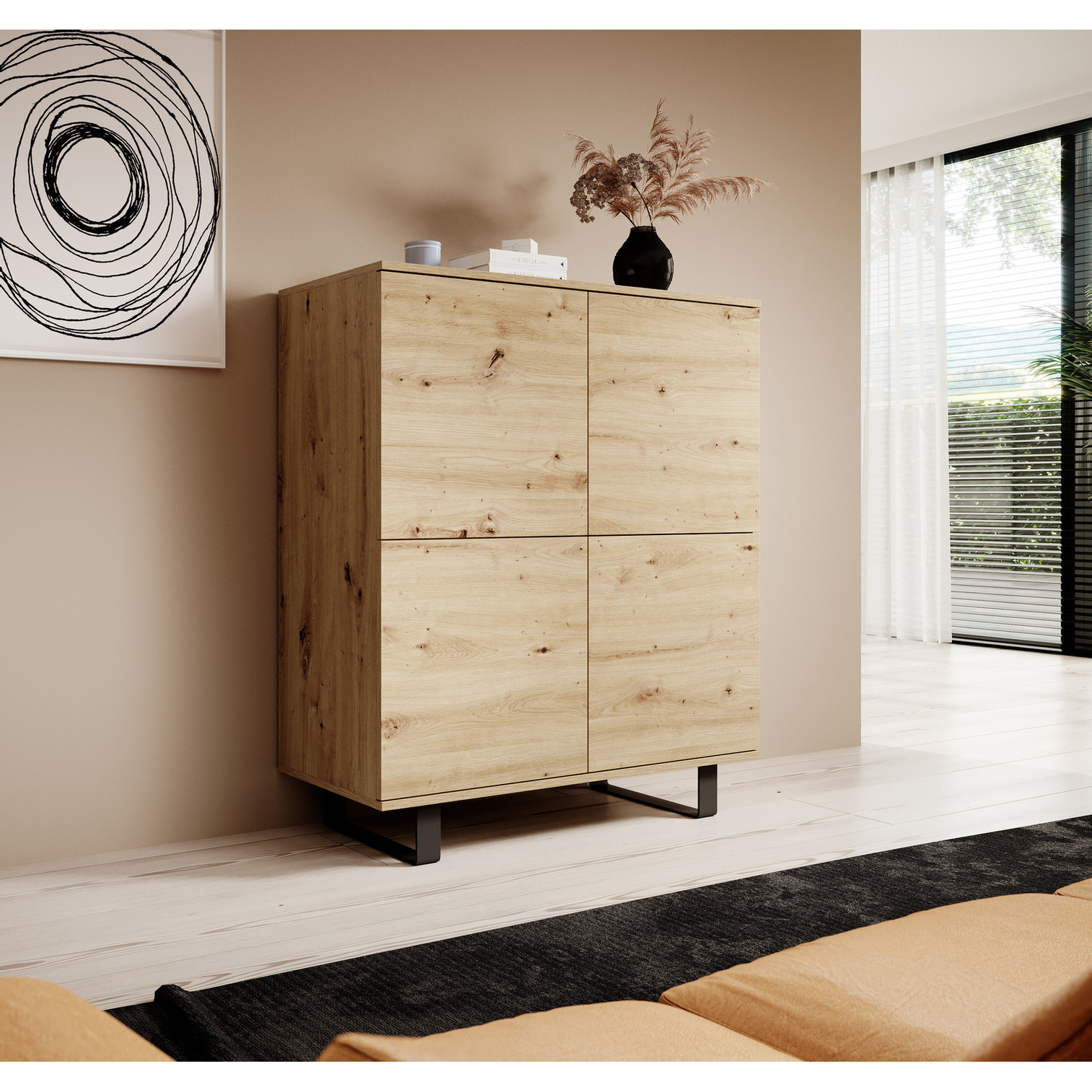 Komoda 4D LOGAN Dub artisan - SG nábytek