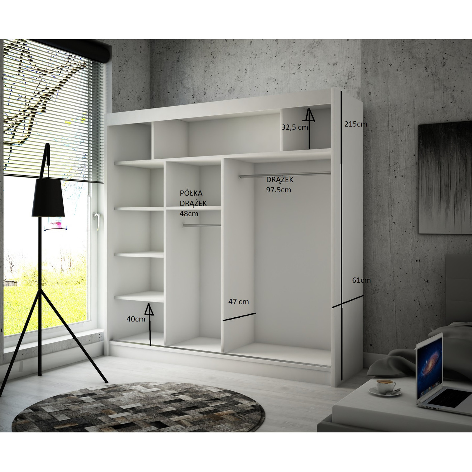 Kvalitní Šatní Skříň Pako 250 cm Dub craft - SG nábytek