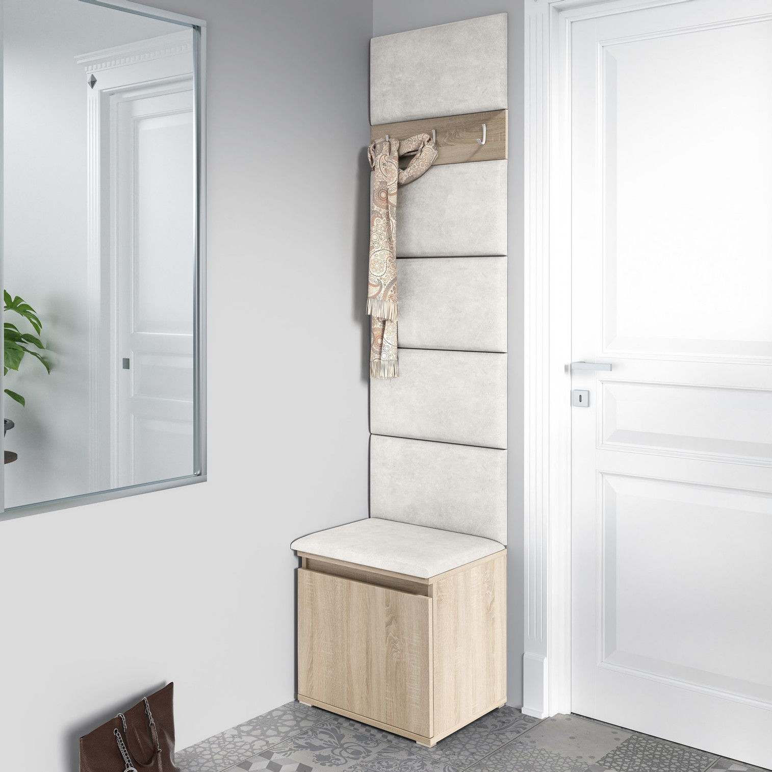 Předsíňová stěna AMI 7 Azurová Bílá - SG nábytek