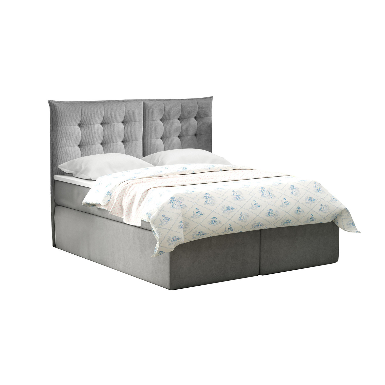 Postel 54 OKLAHOMA 120x200 cm s úložným prostorem Světle šedá - SG nábytek