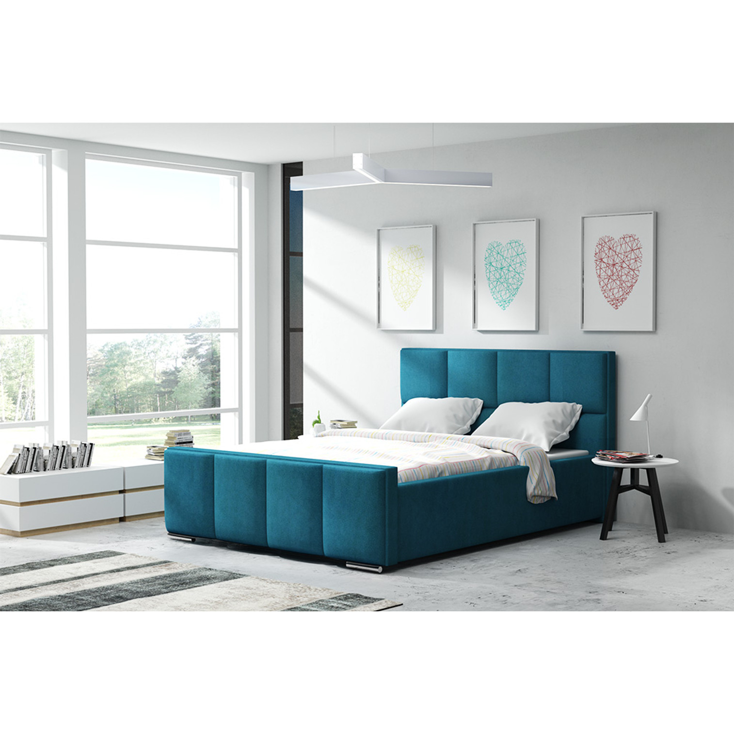 Postel OLIVIA 13 STANDARD 120x200 cm - stříbrné nohy Tmavě hnědá - SG ...