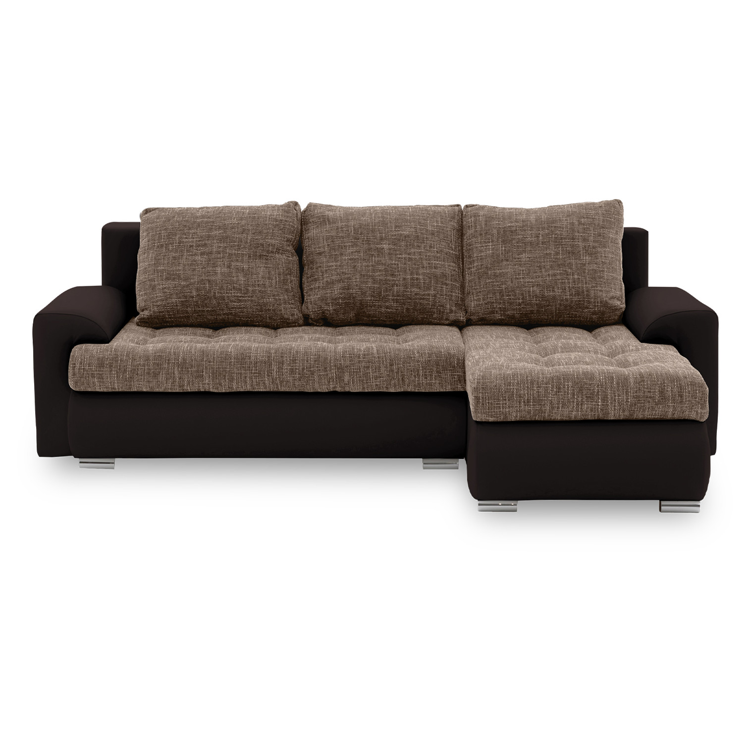 Rohová rozkládací sedací souprava TOKIO VI Pro II Pravá Cappuccino + hnědá - SG nábytek