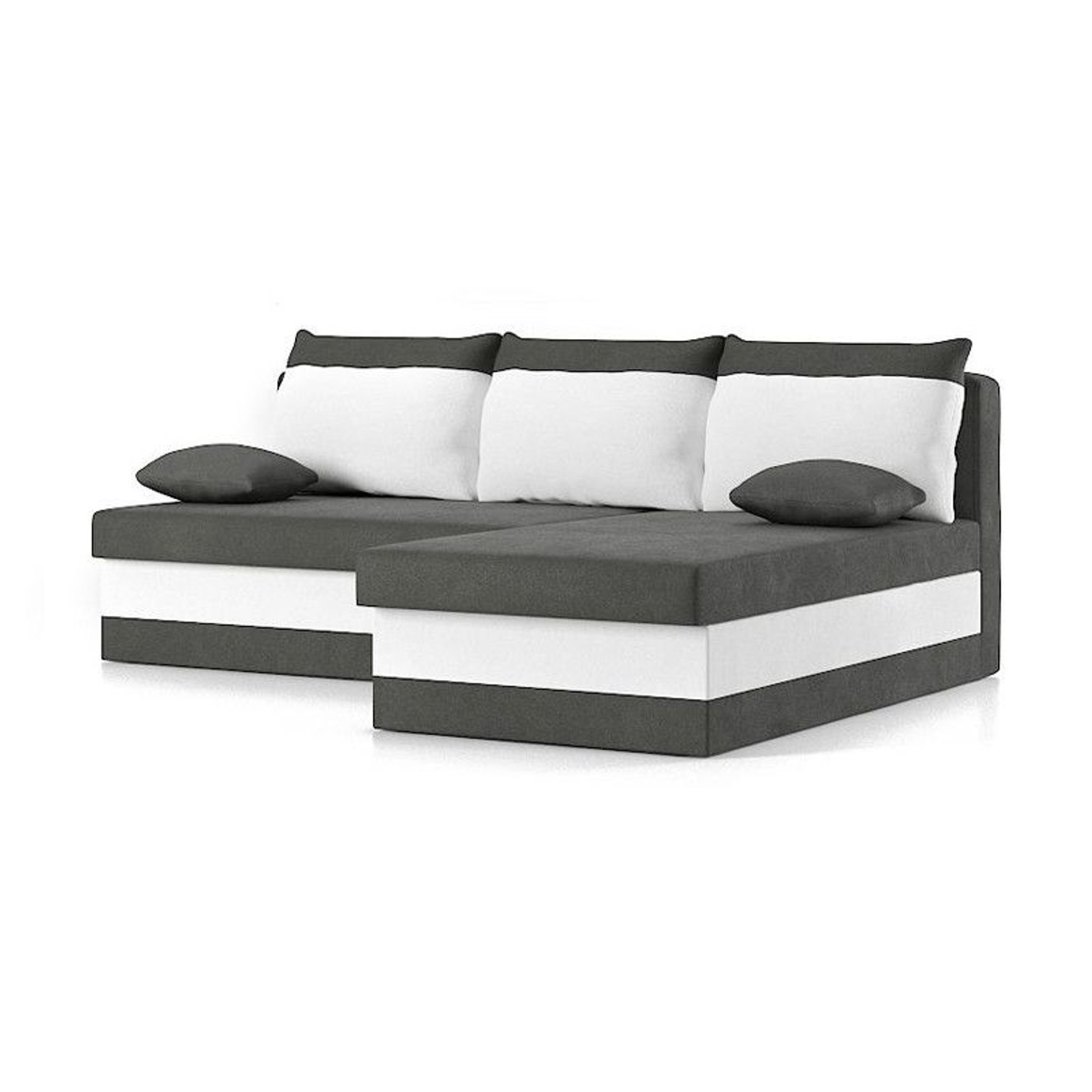 Rozkládací rohová sedací souprava DELI model 2 Šedá/bílá Levá - SG nábytek