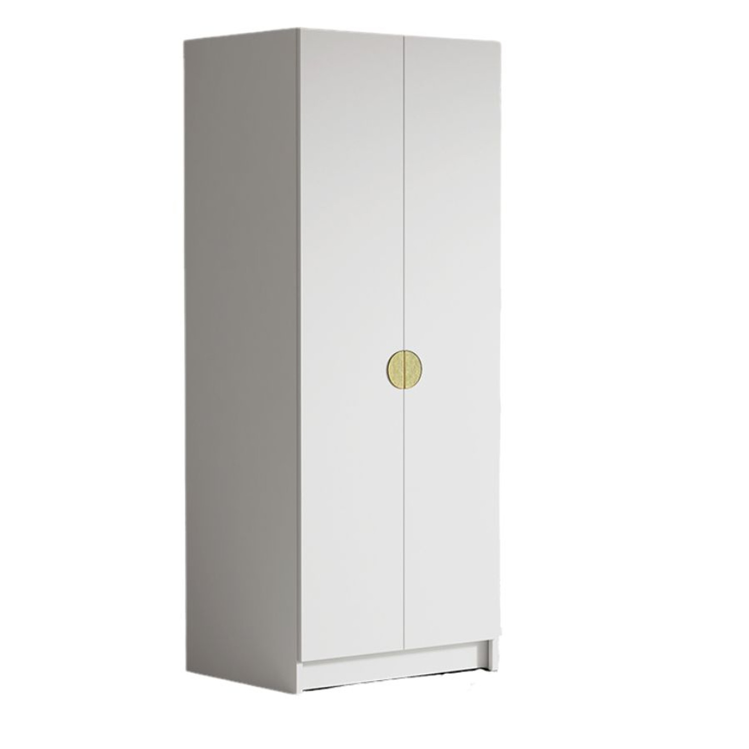 Šatní skříň BOSTON 100 cm - bílá/zlaté úchytky - SG nábytek