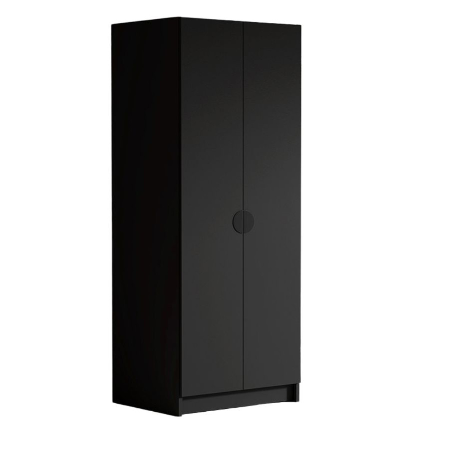 Šatní skříň BOSTON 100 cm - černá/černé úchytky - SG nábytek