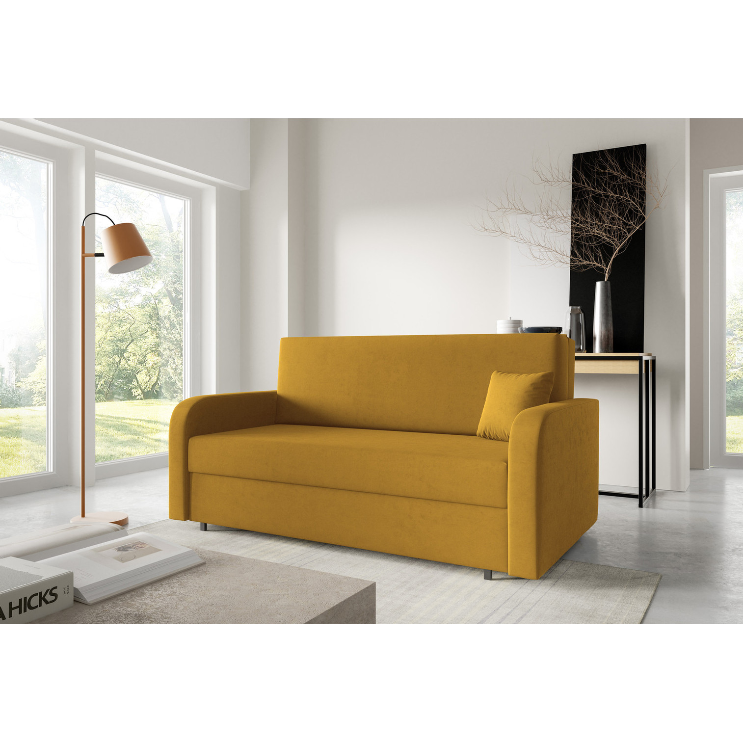 Rozkládací pohovka FERONI IV Žlutá - SG nábytek